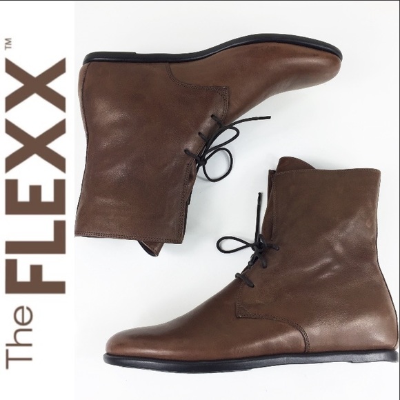 THE FLEXX | Shoes | The Flexx Brown Leather Lace Ankle Boots | Poshmark